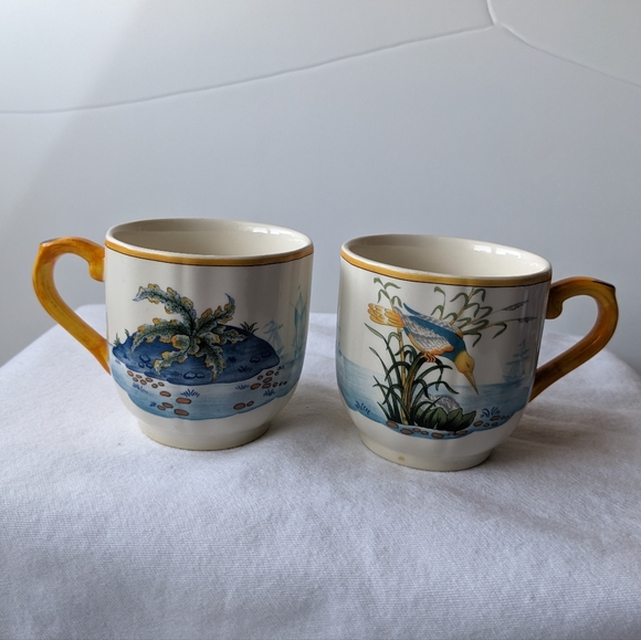 Gien | Dining | Faiencerie De Gien Caraibes Magellan Flat Cups 2 ...